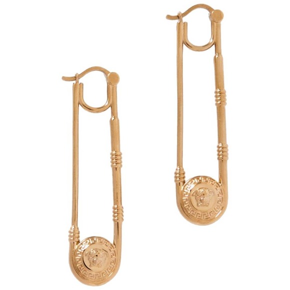 Versace | Jewelry | Versace Medusa Pin Gold Tone Earrings | Poshmark